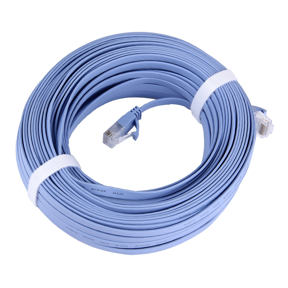 Câble LAN réseau Ethernet plat CAT6 ultra-plat, longueur: 30 m (bleu)