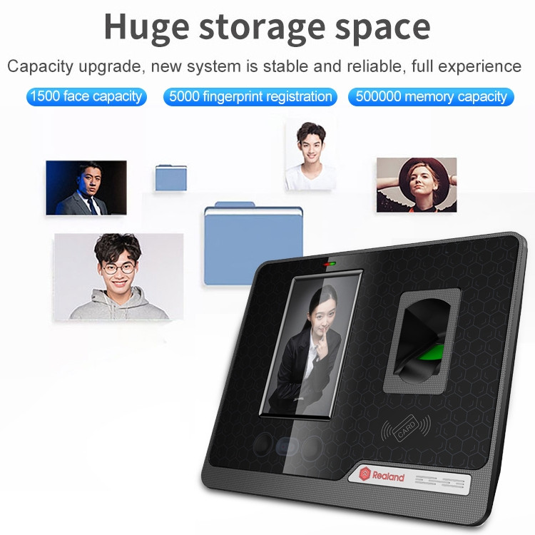 Realand G505 4.3 pouces couleur TFT écran tactile visage empreinte digitale WiFi Machine de ...