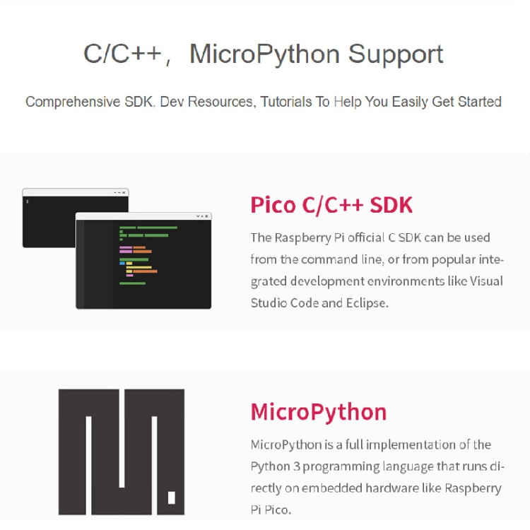 Waveeshare RP2040-ZERO PICO-CI MCU Board basé sur Raspberry Pi MCU RP2040, avec une mini version ...