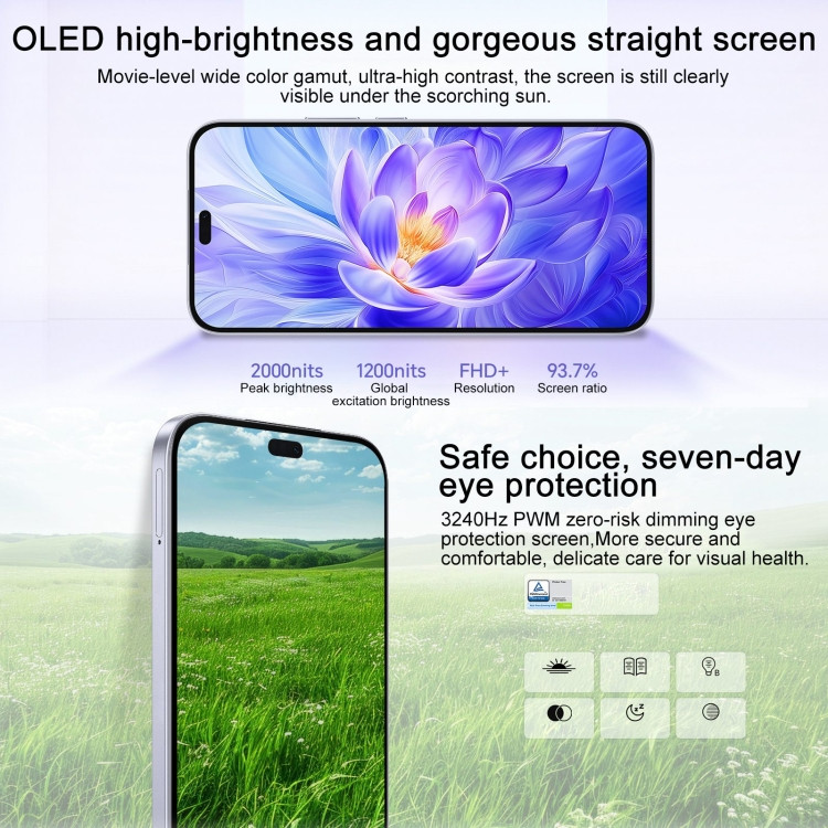 Honor X60i, 8 Go + 256 Go, écran empreinte digitale, 6,7 pouces MagicOS 8.0 Dimensity 6080 Octa ...