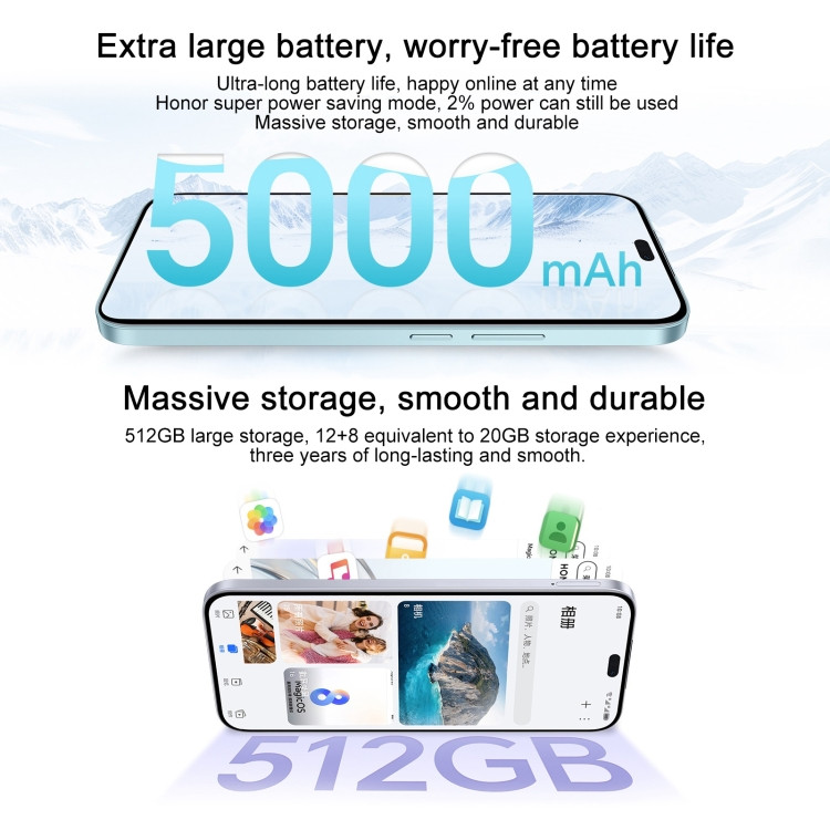 Honor X60i, 8 Go + 256 Go, écran empreinte digitale, 6,7 pouces MagicOS 8.0 Dimensity 6080 Octa ...