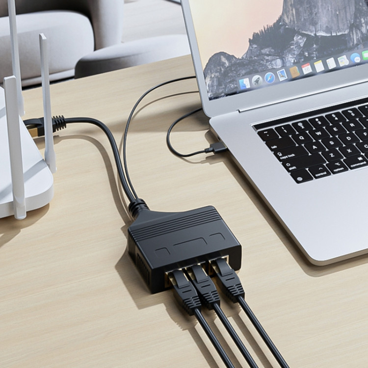 Câble répartiteur de réseau Gigabit RJ45 mâle 3 en 1, coupleur de ...