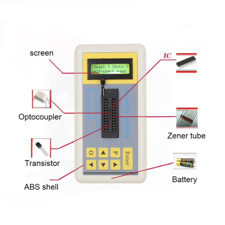 Testeur de circuit intégré Transistor IC Tester, Spécification : Host+3 ...