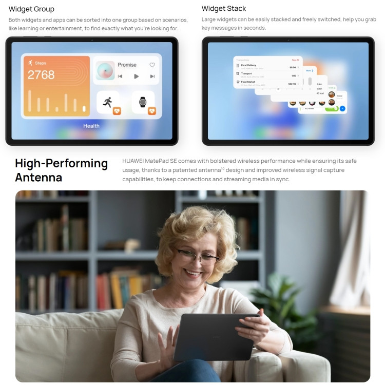 HUAWEI MatePad SE Wi-Fi, 10,4 pouces, 6 Go + 128 Go, HarmonyOS 3 Qualcomm Snapdragon 680 Octa ...